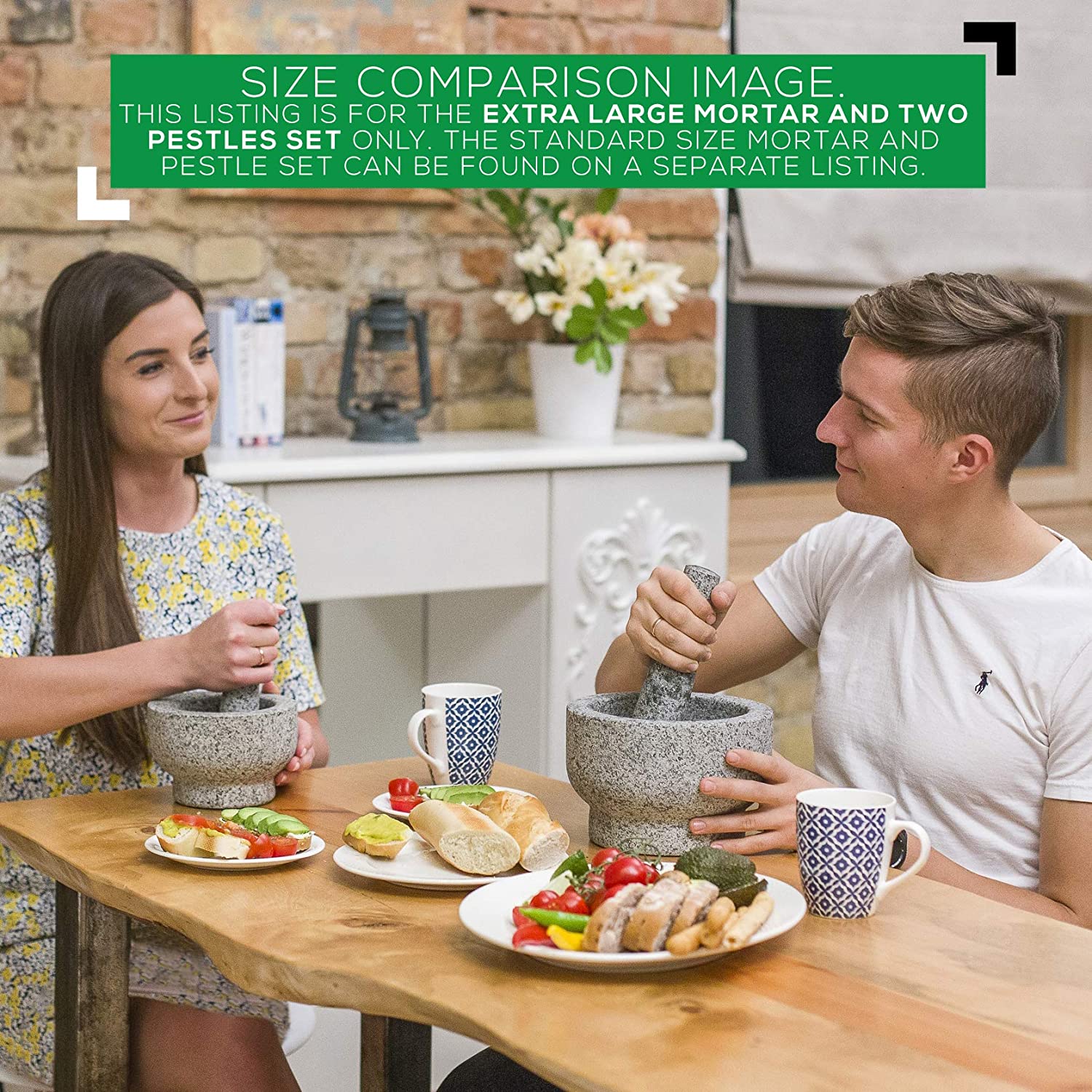 ChefSofi EXTRA Large Mortar & Pestle Set